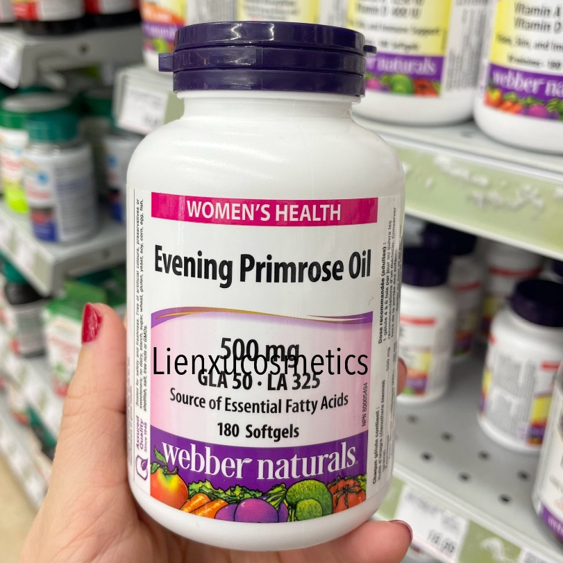 Webber naturals Evening Primrose Oil Primrose Oil 500mg, Box Of 180 ...