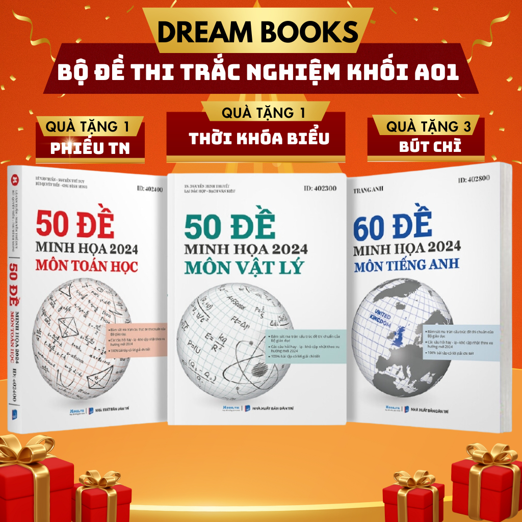 Books Block A1 English Math Multiple Test Set 2024 National High School Exam Practice Book
