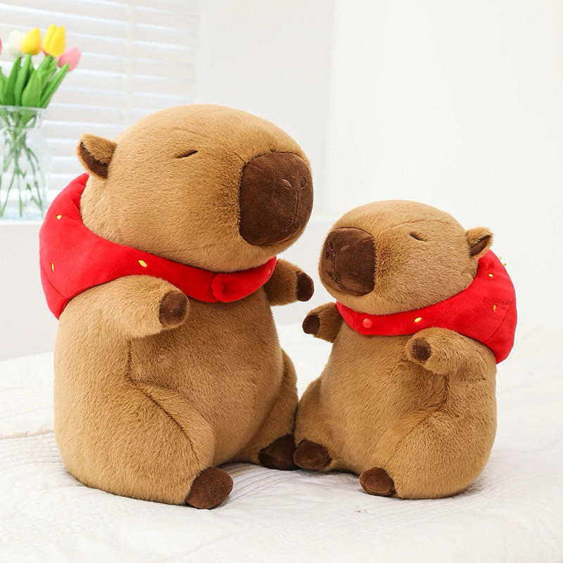 Capybara Teddy Bear Wearing Strawberry Hat (30cm -50cm) | Shopee Singapore