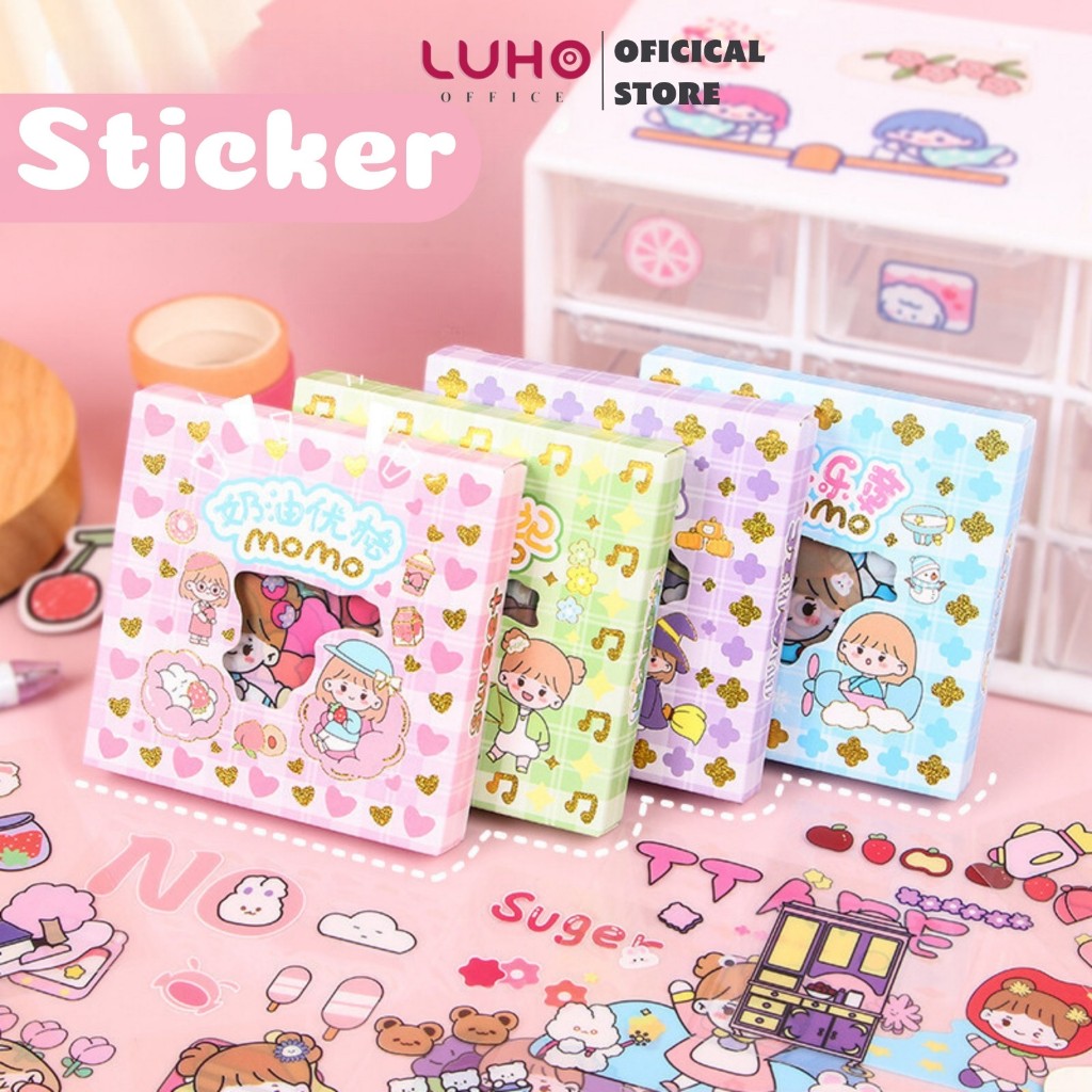 100 LUHO pre-cut stickers, sticker set with many cute images, decorate ...