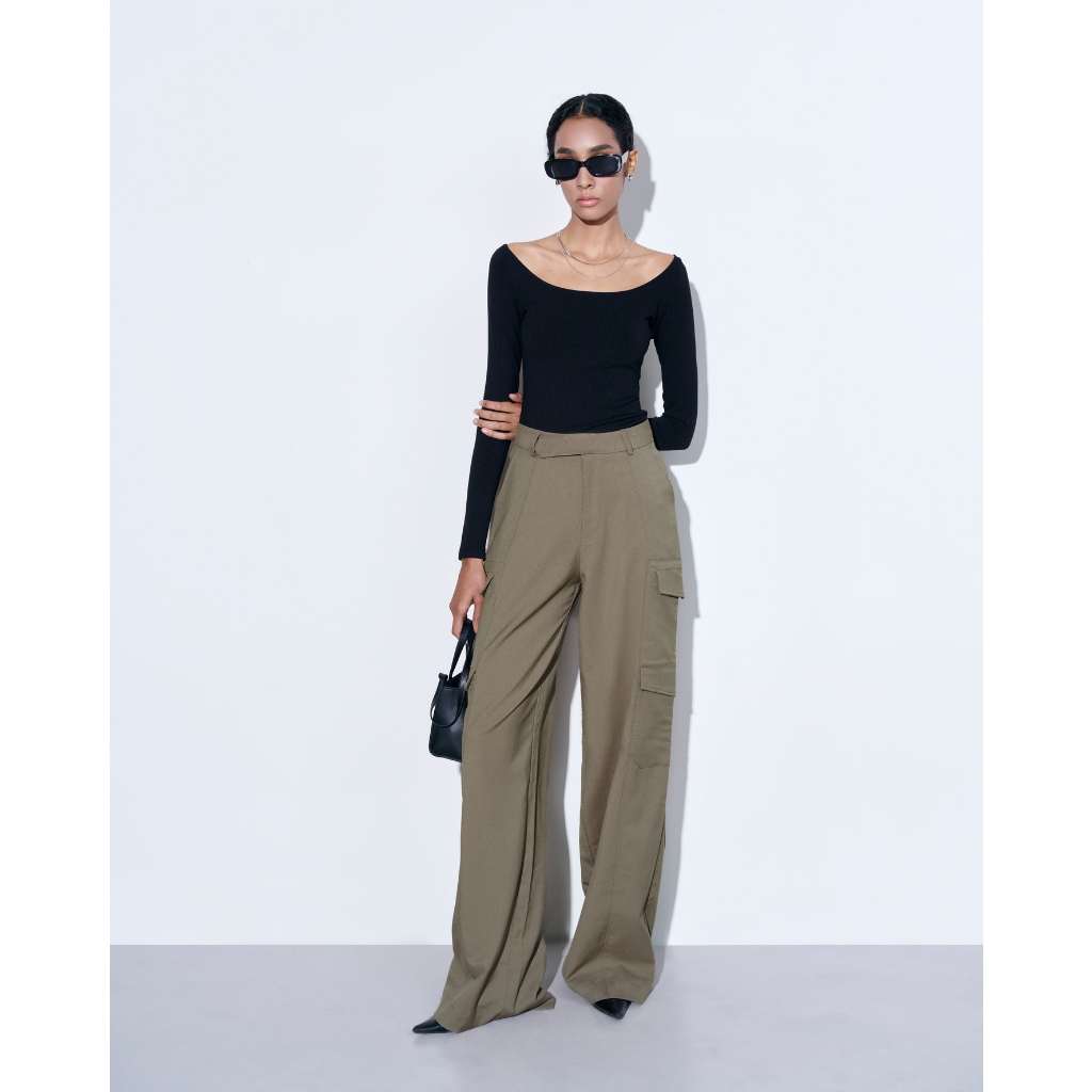 Women's Long Pants Box Design Hidden Buckle - min - MULTI POCKET ...