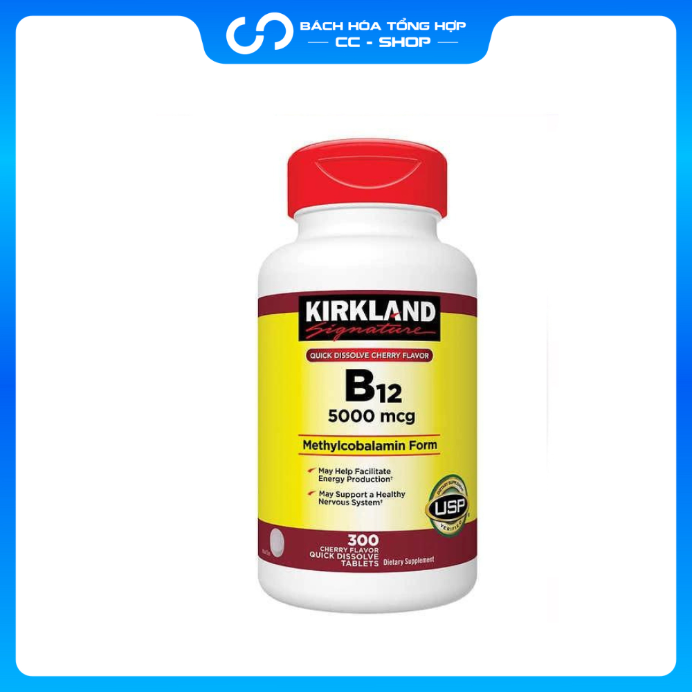 Kirkland Signature Quick Dissolve Vitamin B12 Supplement 5000mg (300v ...