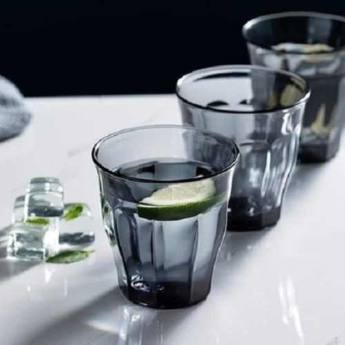Duralex French tempered glass cup GRAY COLOR (MULTIPLE SIZES) | Shopee ...