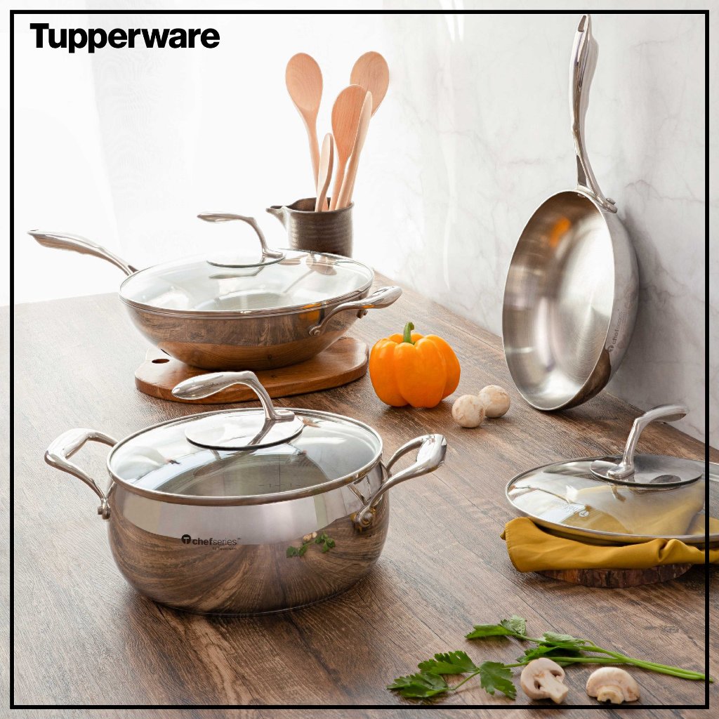 T Chef Series Frypan pan 24cm (glass lid) self-stick Tupperware ...