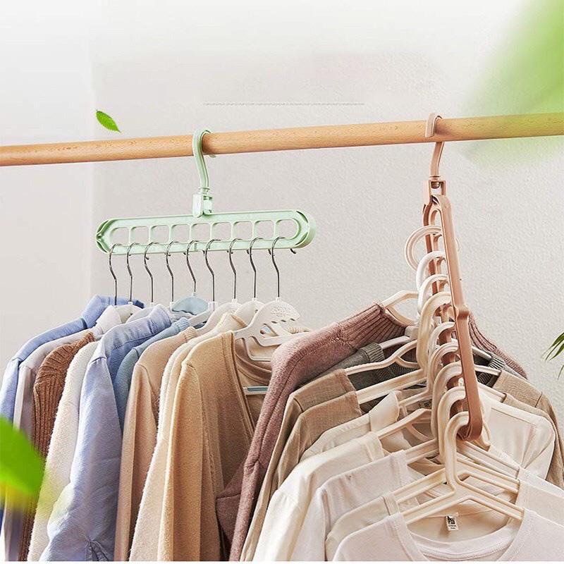 Smart 9-Hole Flexible Clothes Hanger Color Random Delivery | Shopee ...