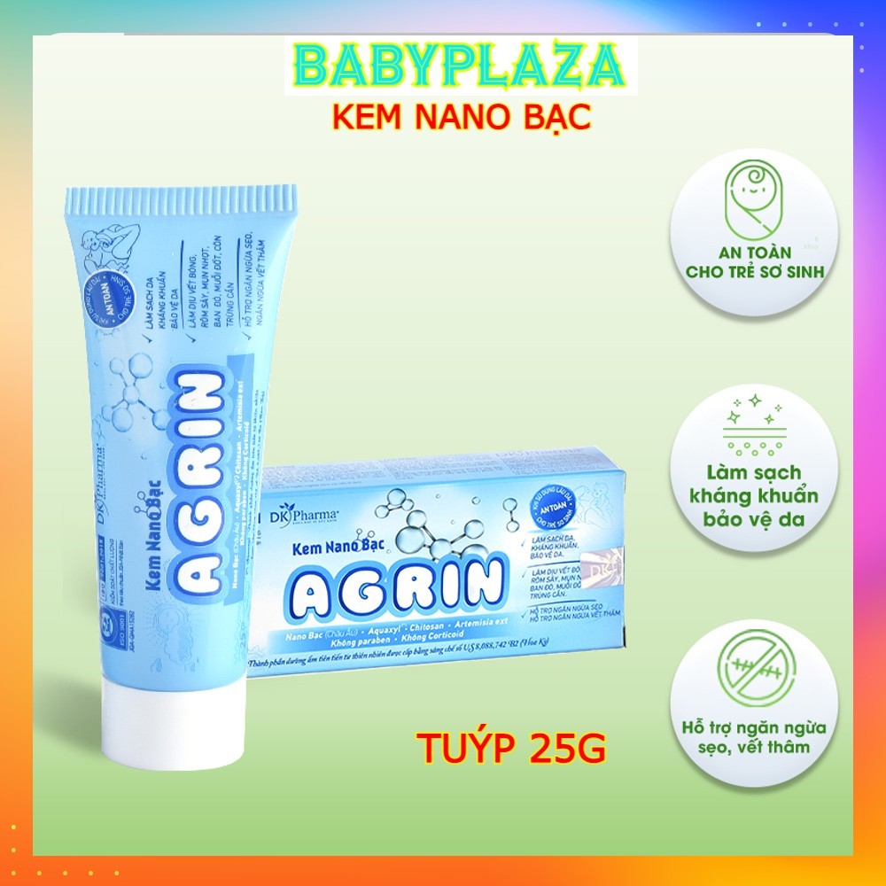 Agrin nano silver cream cares for baby's skin to relieve diaper rash, pimples, itching -DK ...