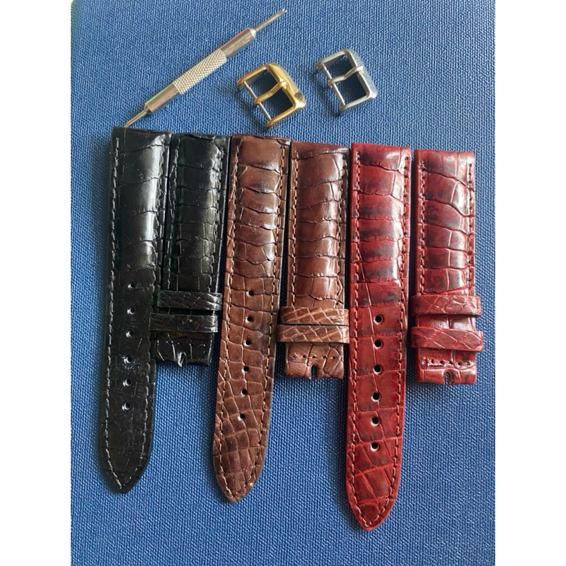 Genuine crocodile leather men's watch strap size 18mm 20mm 22mm 24mm ...