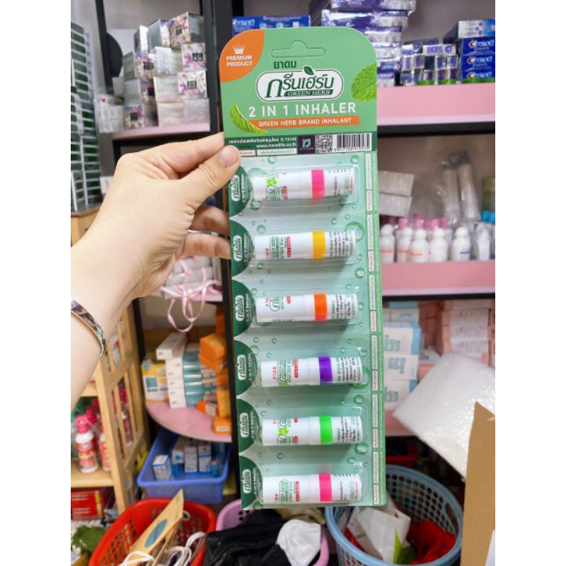 Set of 6 Thai green herb nasal decongestant inhalers | Shopee Singapore