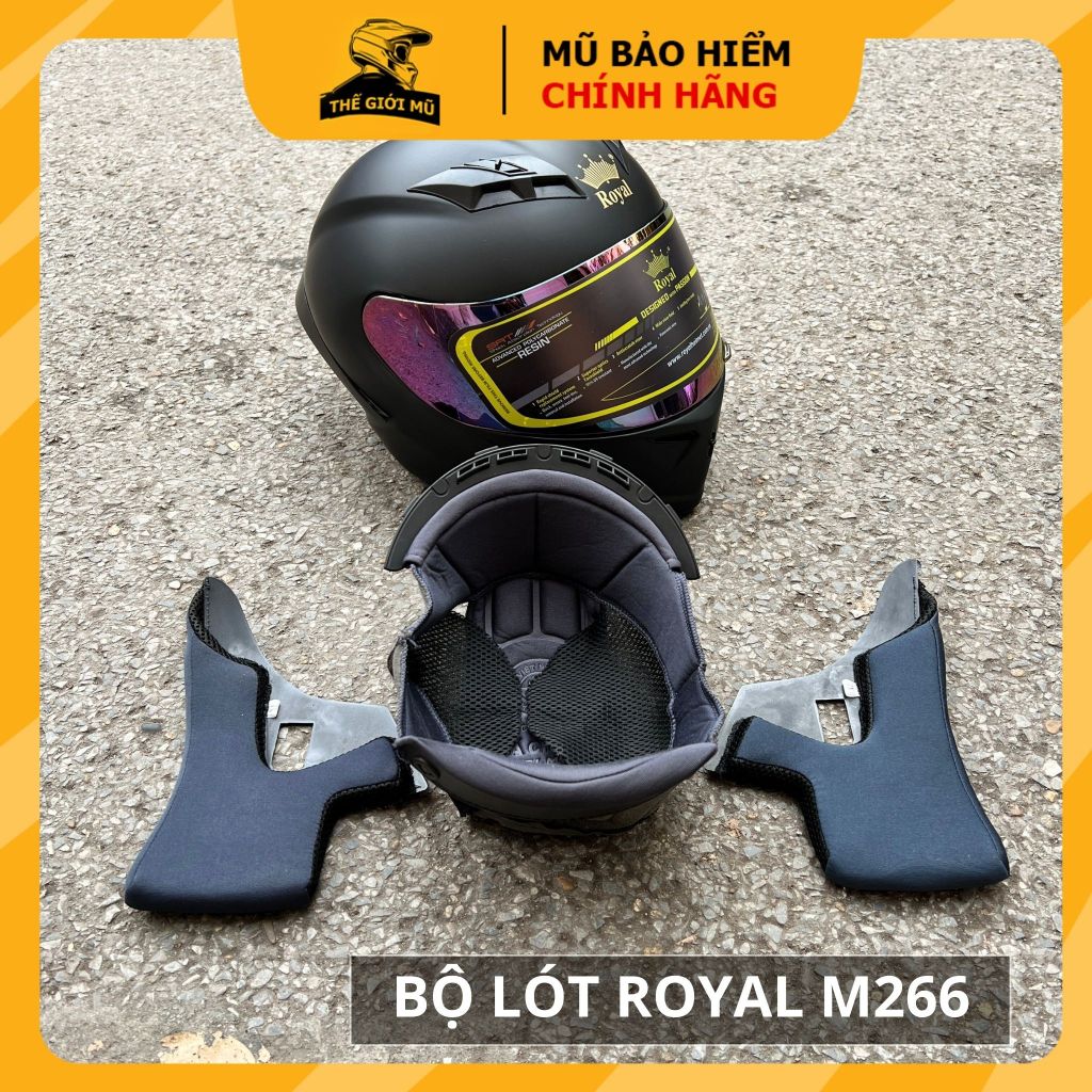 Bộ lót thay mũ bảo hiểm Fullface Royal M266 (2 ốp tai và 1 lót ...
