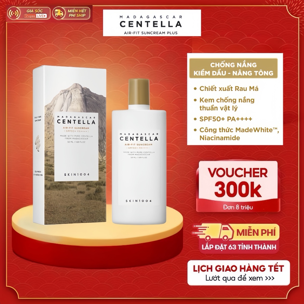 Skin1004 Madagascar Centella Air fit Suncream Plus SPF50+ 50ml ...