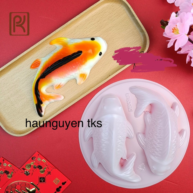 Double round fishing jelly mold 18cm 1 fish - PP plastic for making ...