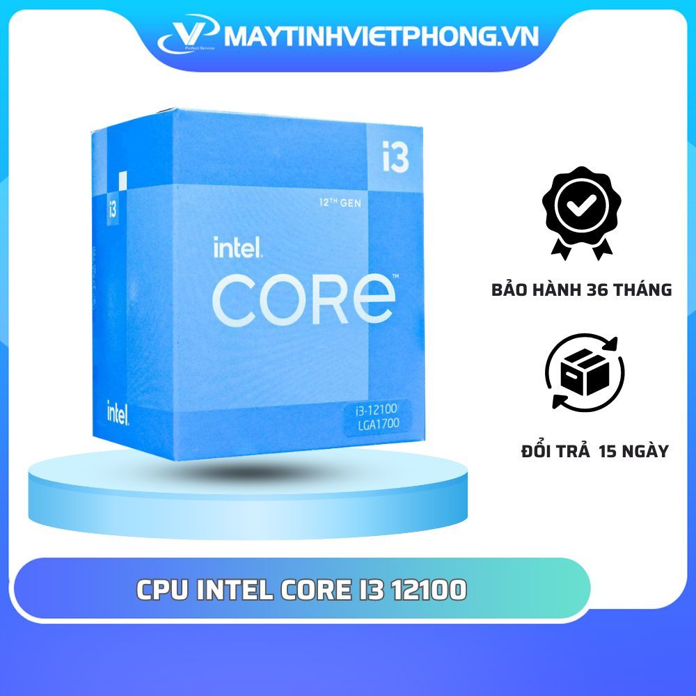 [FULL Vat] INTEL CORE I3-12100 CPU (3.3GHZ TURBO UP TO 4.3GHZ, 4 Cores 8 Threads, 12MB CACHE ...