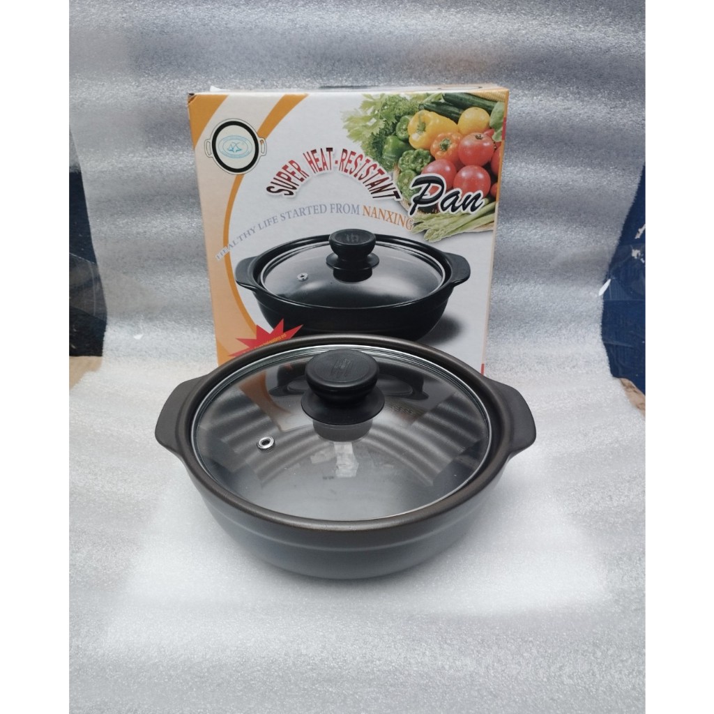 7 inch Glass Clay Pot - Spicy Noodle Cooking Pot (20cm x 18cm x 6cm ...