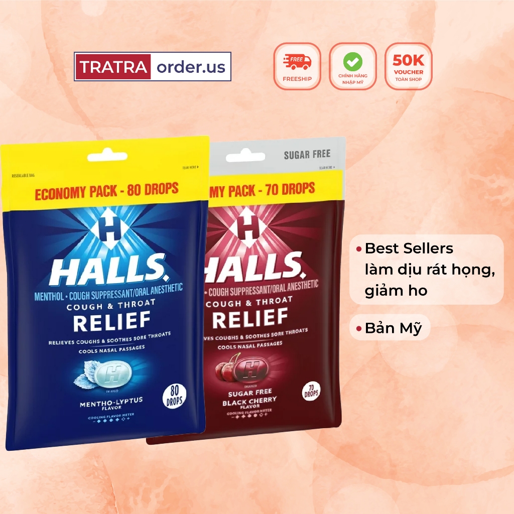 Halls Cough & Throat Relief Mint Lozenges New Model [US Bill] | Shopee ...