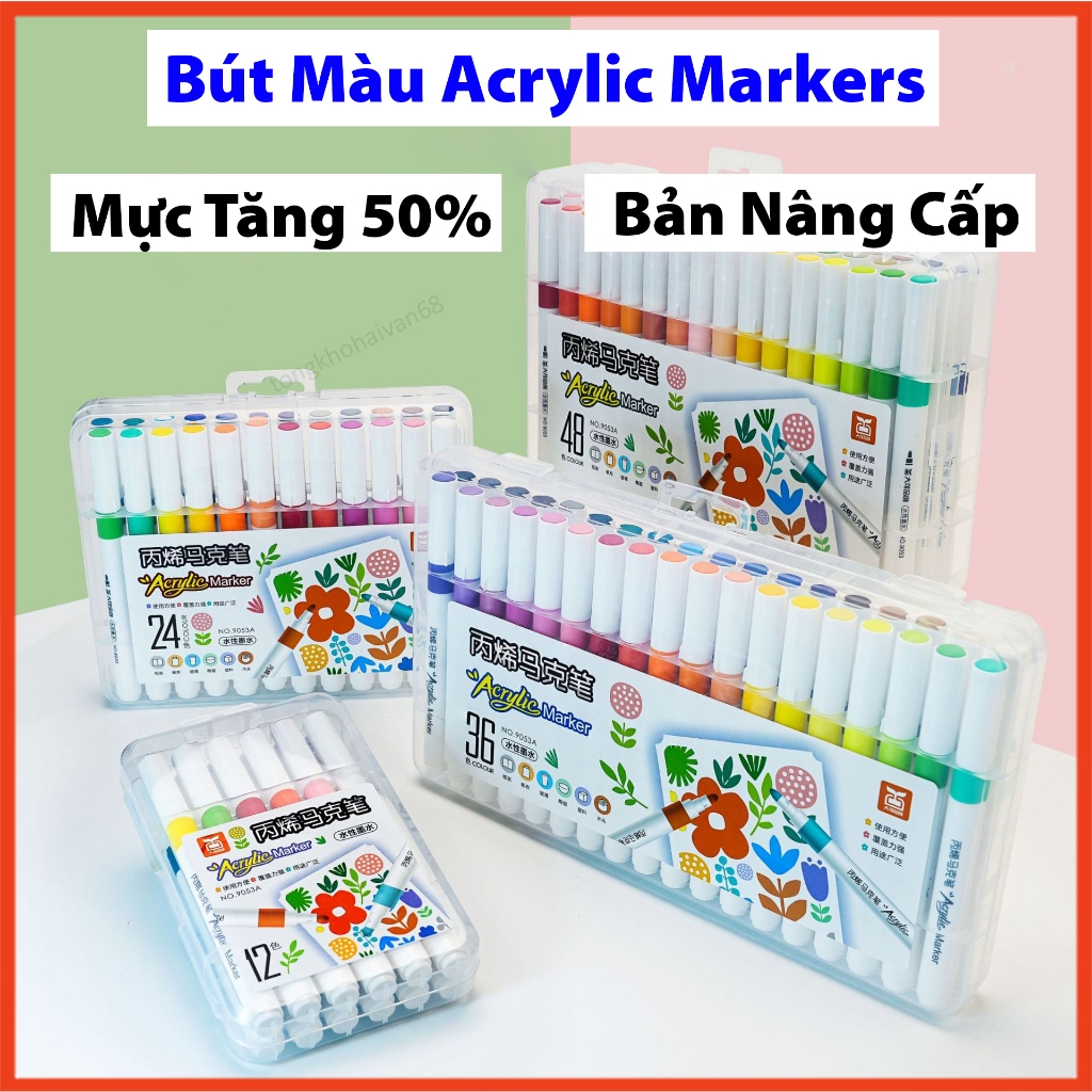 12/24/36/48/60 Acrylic Marker Pens Draw on Any Material Can Overlay ...