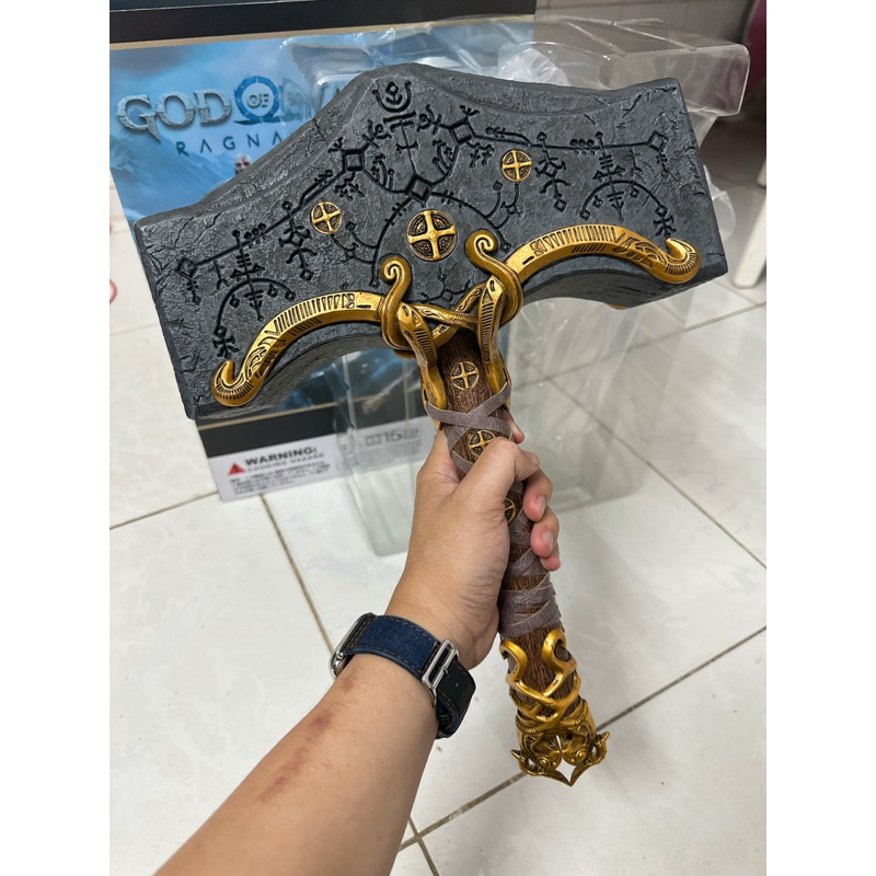 Hammer Model Thor Mjolnir God of war Ragnarok 1:1 Weighs 1kg of game ...