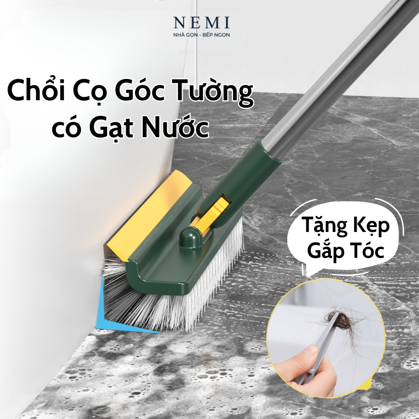Smart bathroom scrubbing brush, 2-in-1 wiper brush, 180-degree rotating ...