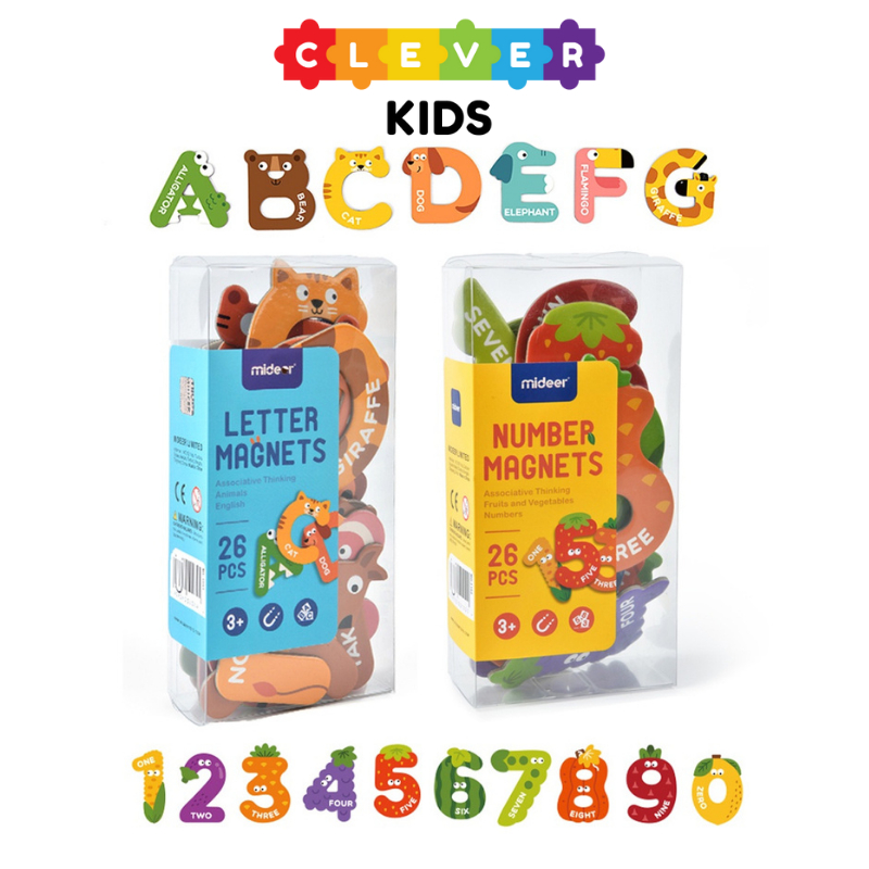 Mideer Letter Magnets English Alphabet and Magnetic Number Boards for ...