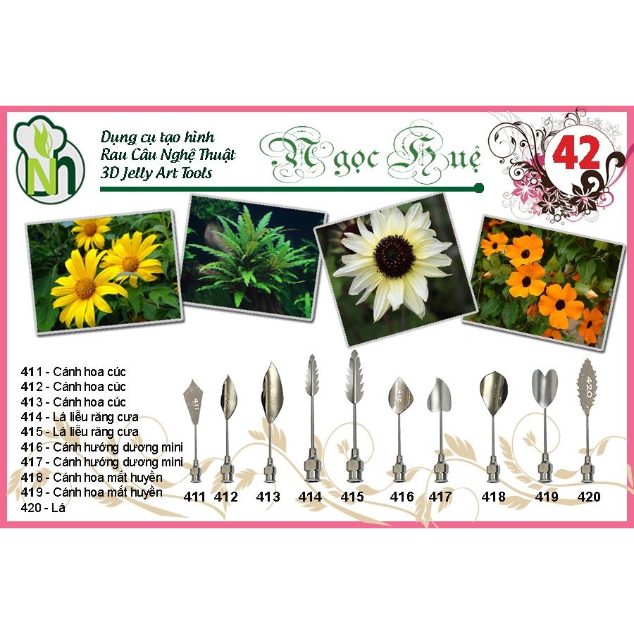 Ngoc Hue 3D jelly making tools (set number 42 - chrysanthemum, mini ...