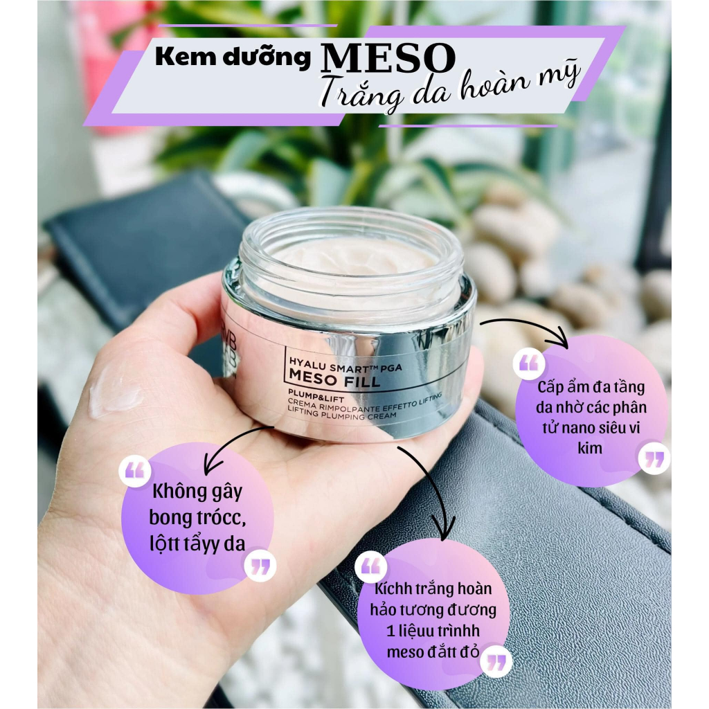 Meso Fill Plump & Lift skin whitening cream supports skin brightening ...
