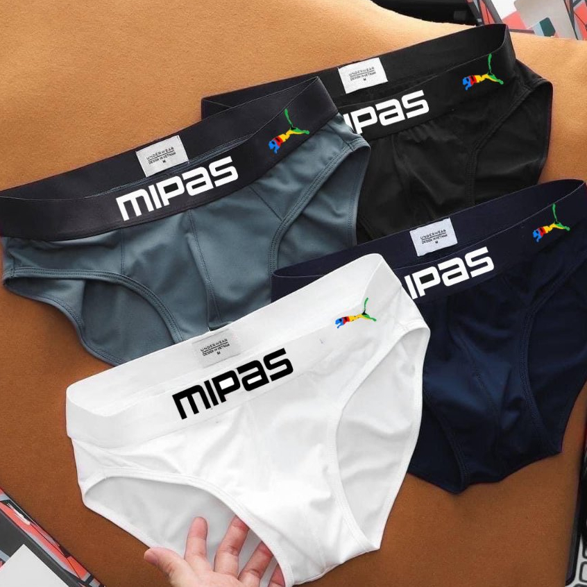 Box of 4 Triangle Underwear, Men's Briefs MIPAS-01 Cold elastic, good ...