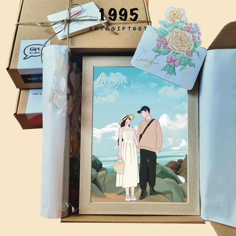 [Giveaway Cute Note paper][GIFTSET] Custom Couple Drawing Gift Box ...