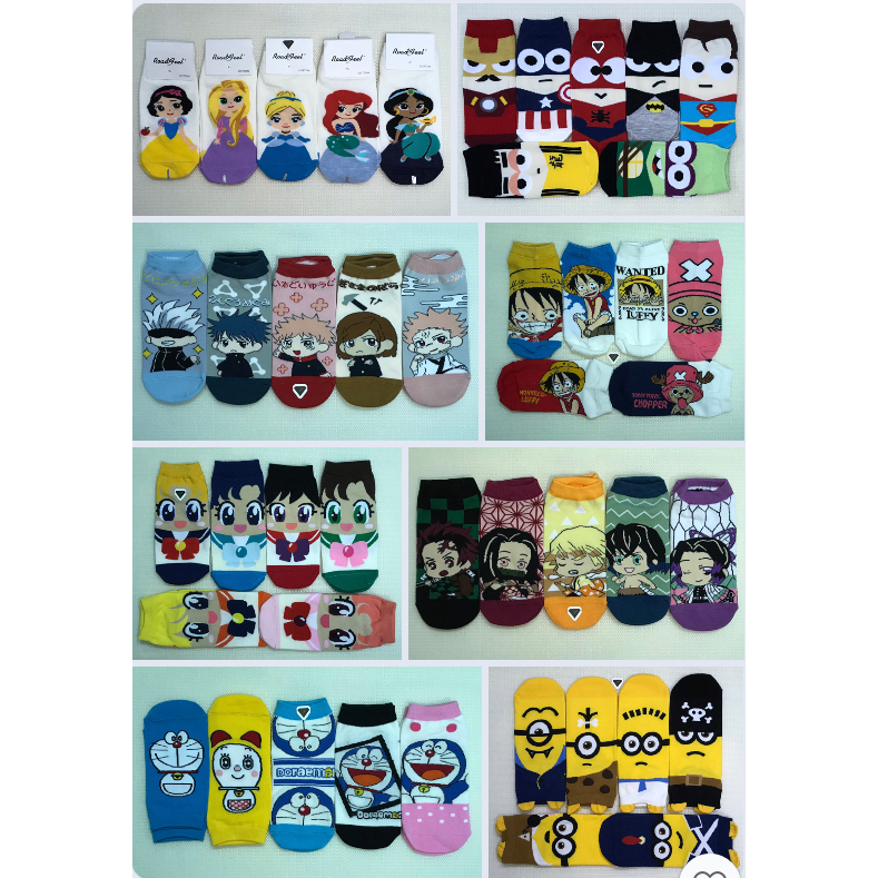 OtakuTPstore Set of cartoon anime socks Sailor Moon One Piece Kimetsu ...