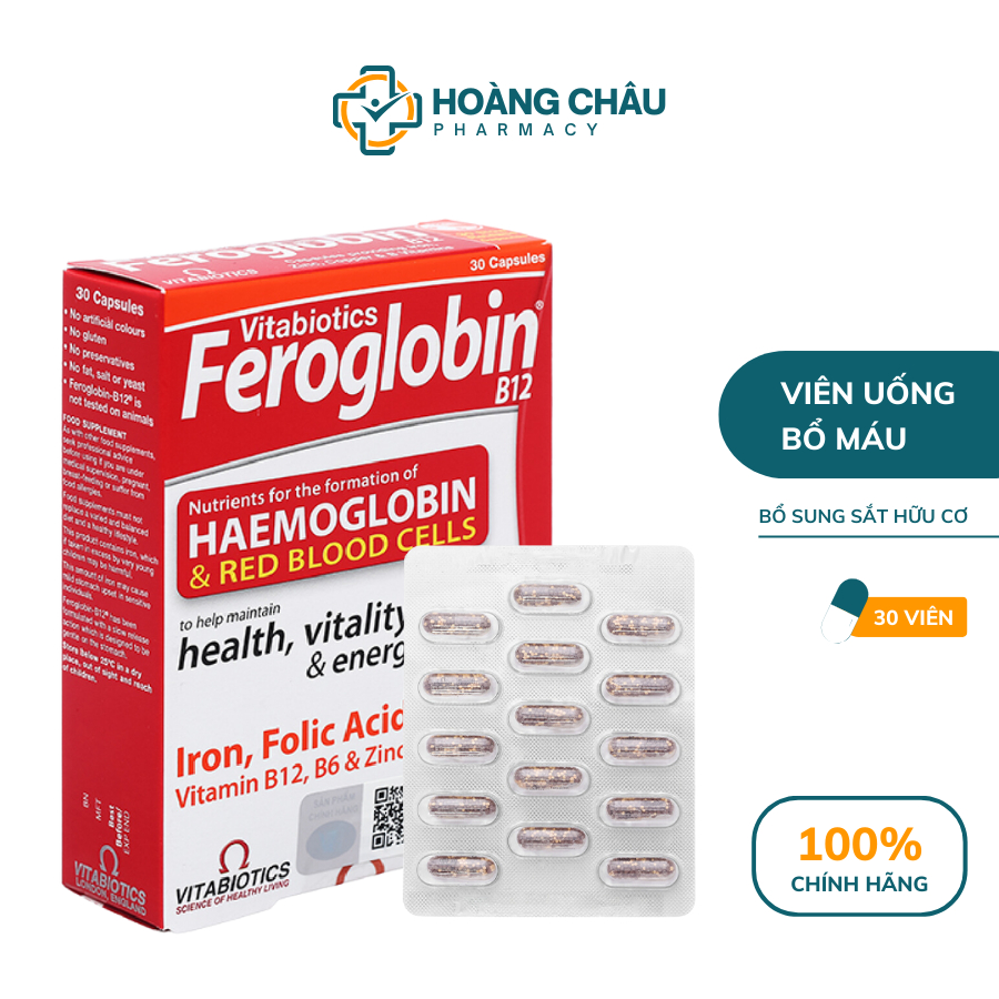 Vitabiotics Feroglobin B12 Iron Supplement Pills - Supports Increasing ...