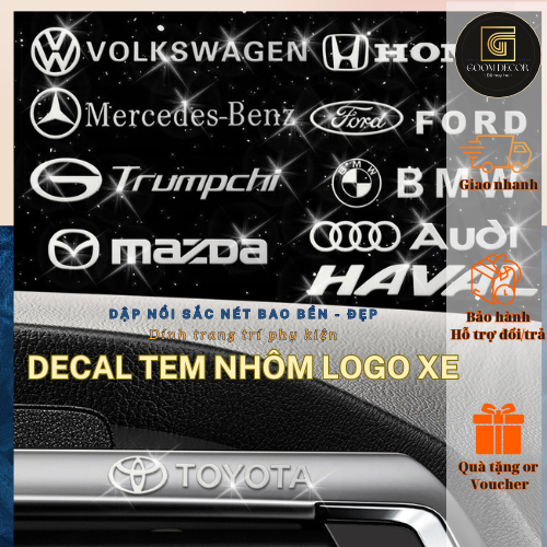 Aluminum Decal stickers with logos of car brands to decorate the ...