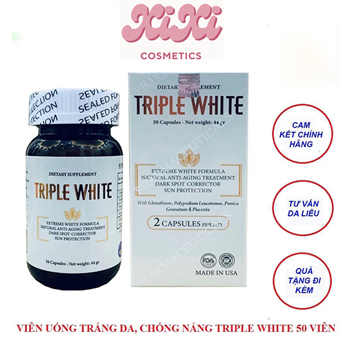 Triple WHITE Oral Tablet - GLUTATHION Oral Tablet 1200MG WHITE Skin ...