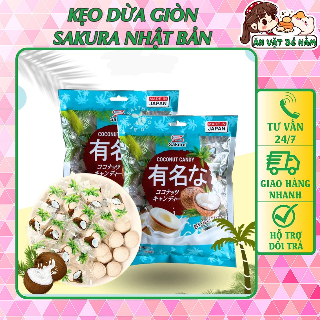 Japanese Sakura Coconut Candy 200gr Crispy, Fatty and Delicious ...