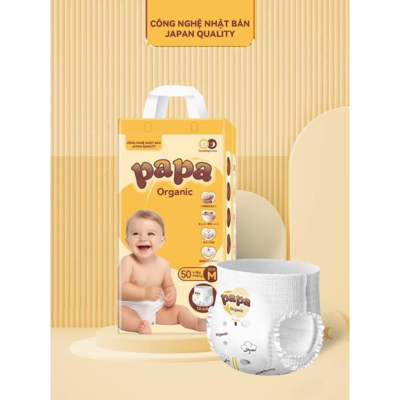 Combo of 100 pieces of PAPA ORGANIC DIAPERS (2 packs) | Shopee Singapore