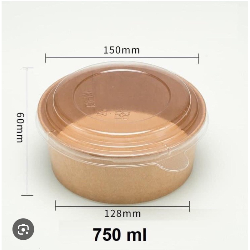 Brown kraft paper bowl set of 5 boxes | Shopee Singapore