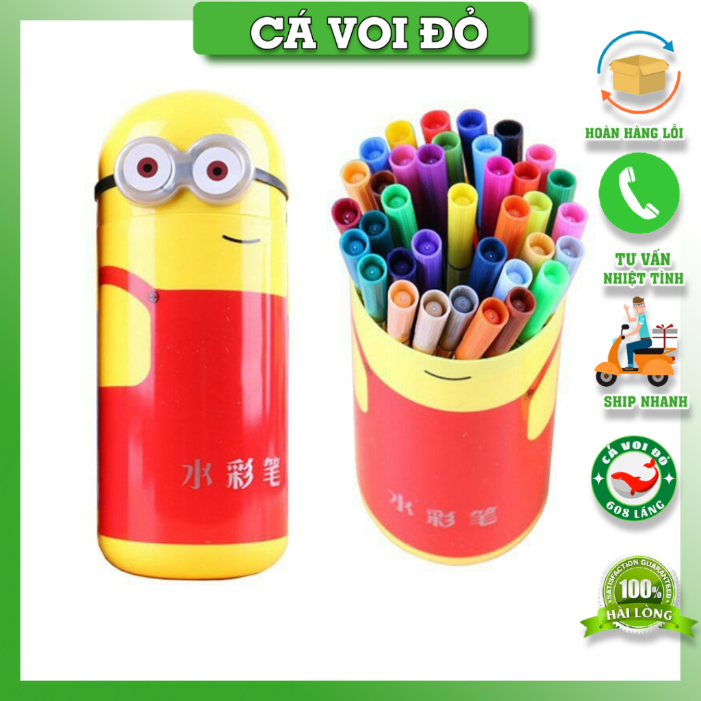 Minion brush pen box 12/18/24 colors (1 box) | Shopee Singapore