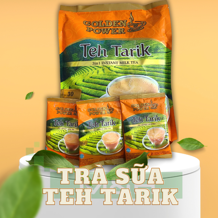 Teh Tarik Golden Power Indonesian Classic milk tea - Teh Tarik Classic 3 In 1 - 750g (30 Packs x ...