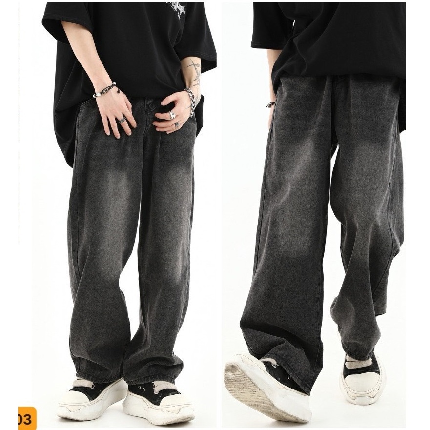 Men's plain baggy pants mixed with 2 youthful dark gray colors ...