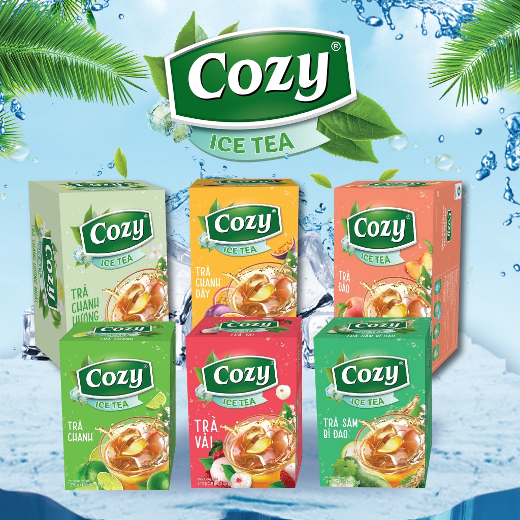Cozy Peach Tea Instant Ice Tea Assorted Flavors (240g Box of 16 packs x ...