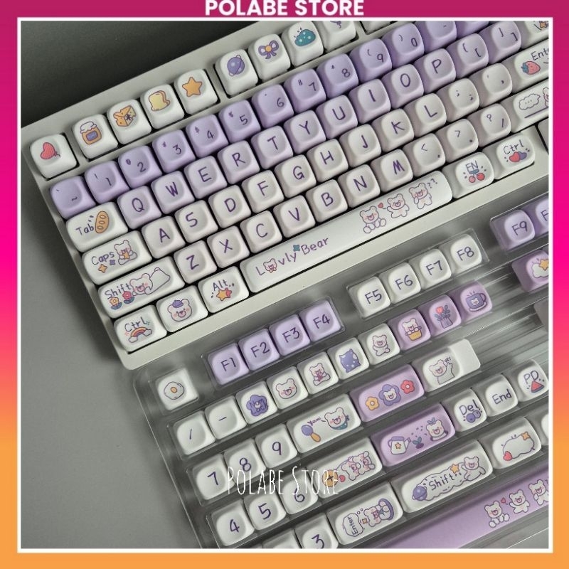 Keycap MOA Purple Bear profile PBT material Polabe Store mechanical ...
