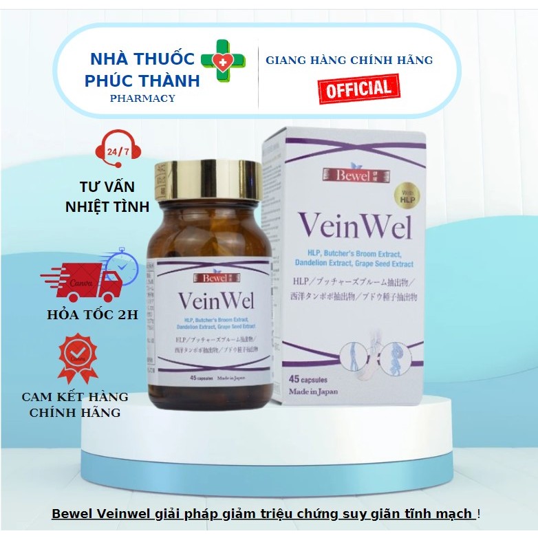 Bewel Veinwel helps reduce symptoms of varicose veins (Box of 45 ...