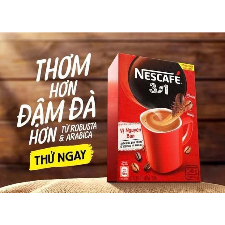 Nescafé 3IN1 instant coffee box with improved formula - Original flavor ...