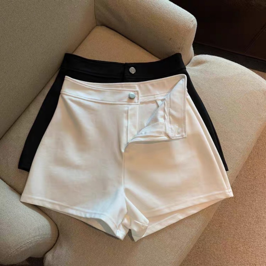 Umi women's high-waisted shorts, stretchy, thigh-hugging short, black ...