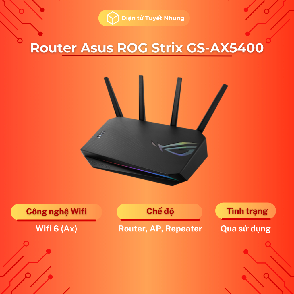 Asus ROG Strix GS-AX5400 Router, Used, Mesh, Dual Band - Wifi Router ...