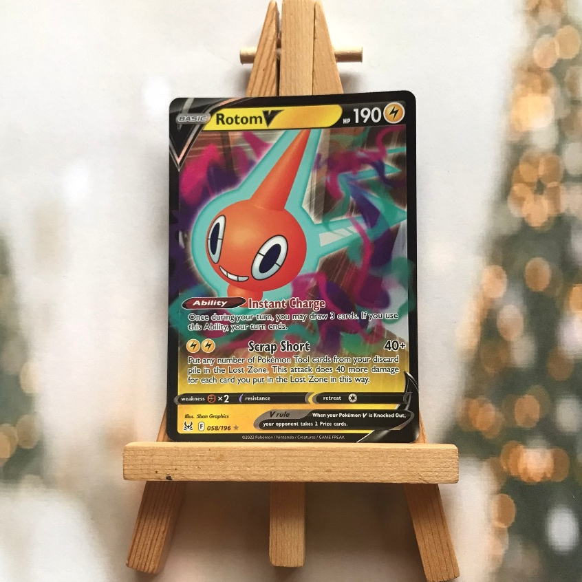Pokemon Rotom V 058 / 196 picture card - Genuine English Ultra Rare odd ...