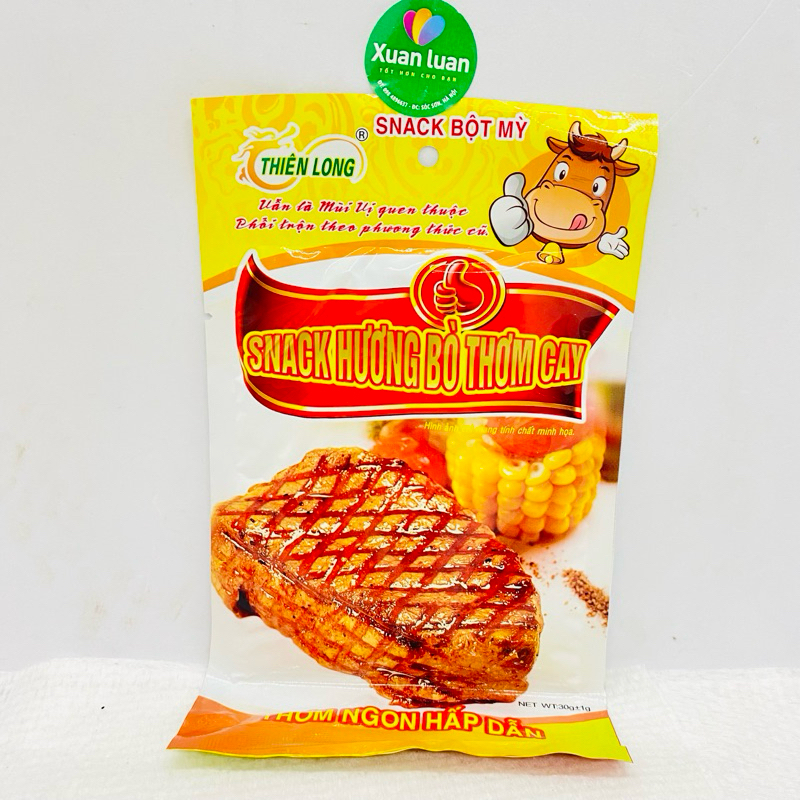 Spicy fragrant beef Snack, Thien Long beef ribs (30g pack) | Shopee ...