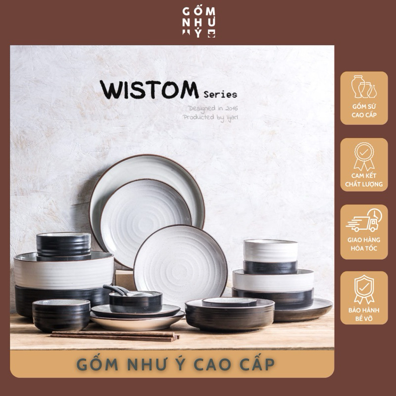 High quality Wistom Series porcelain dinnerware set, moss-spotted matte ...