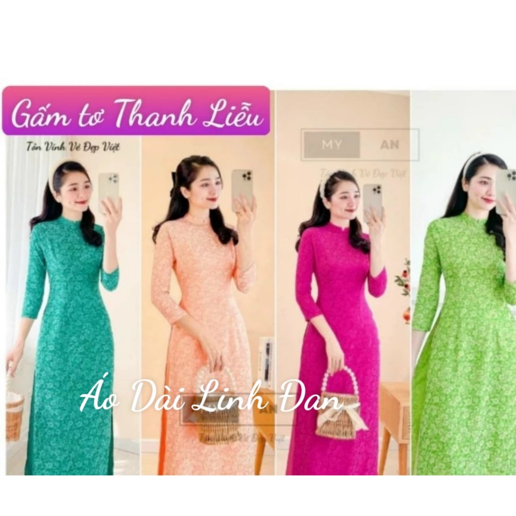 Soft, high-quality silk willow brocade ao dai in all beautiful colors ...