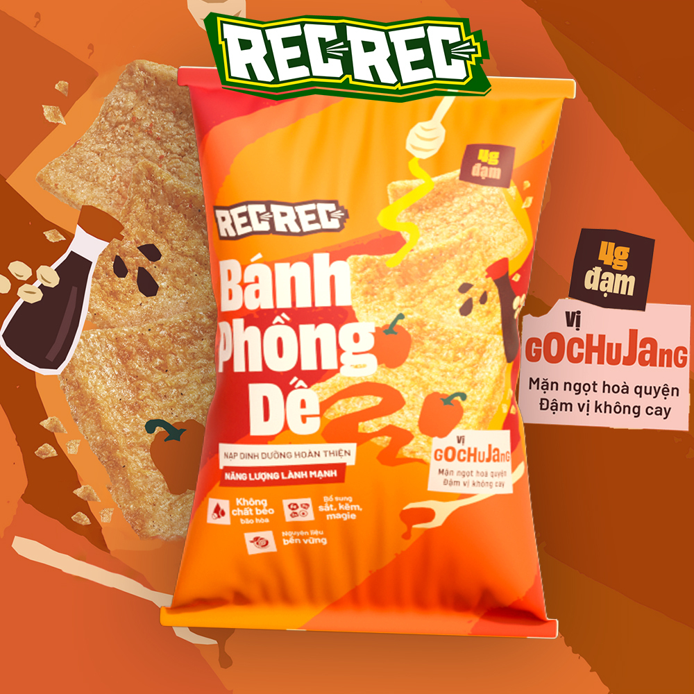 Rec Cricket Puff Cake Korean Gochujang Flavor Non-Spicy - snack Cake ...