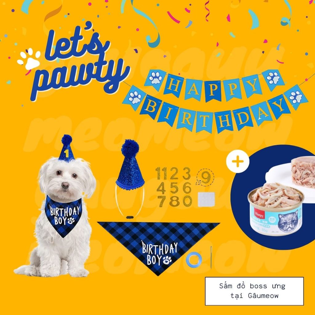 [Express] Dog and Cat Birthday • Pet Birthday Decoration Combo with ...