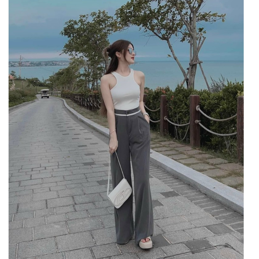 Set of fashionable outings for women with cold neck ribbed collar and ...