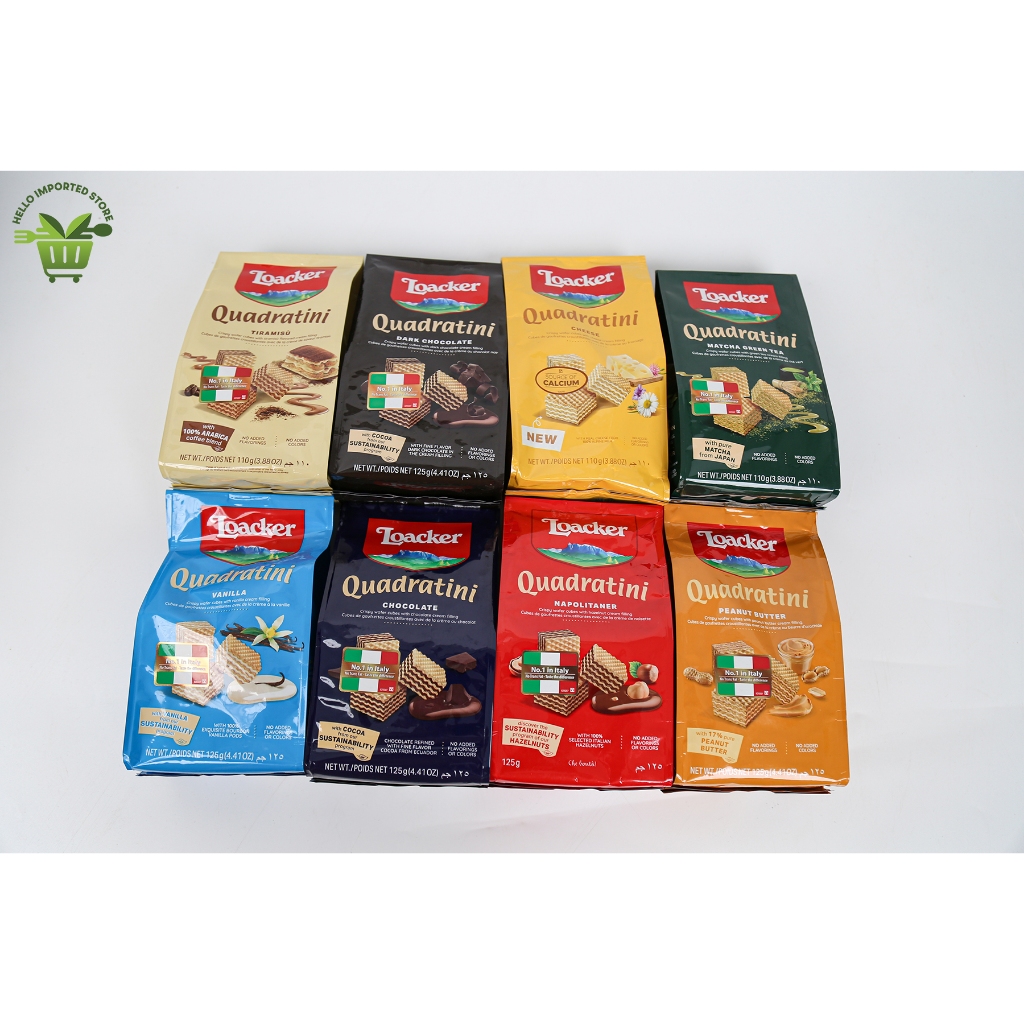 Loacker Quadratini Wafers in many flavors - Pack of 110G-125G | Shopee ...